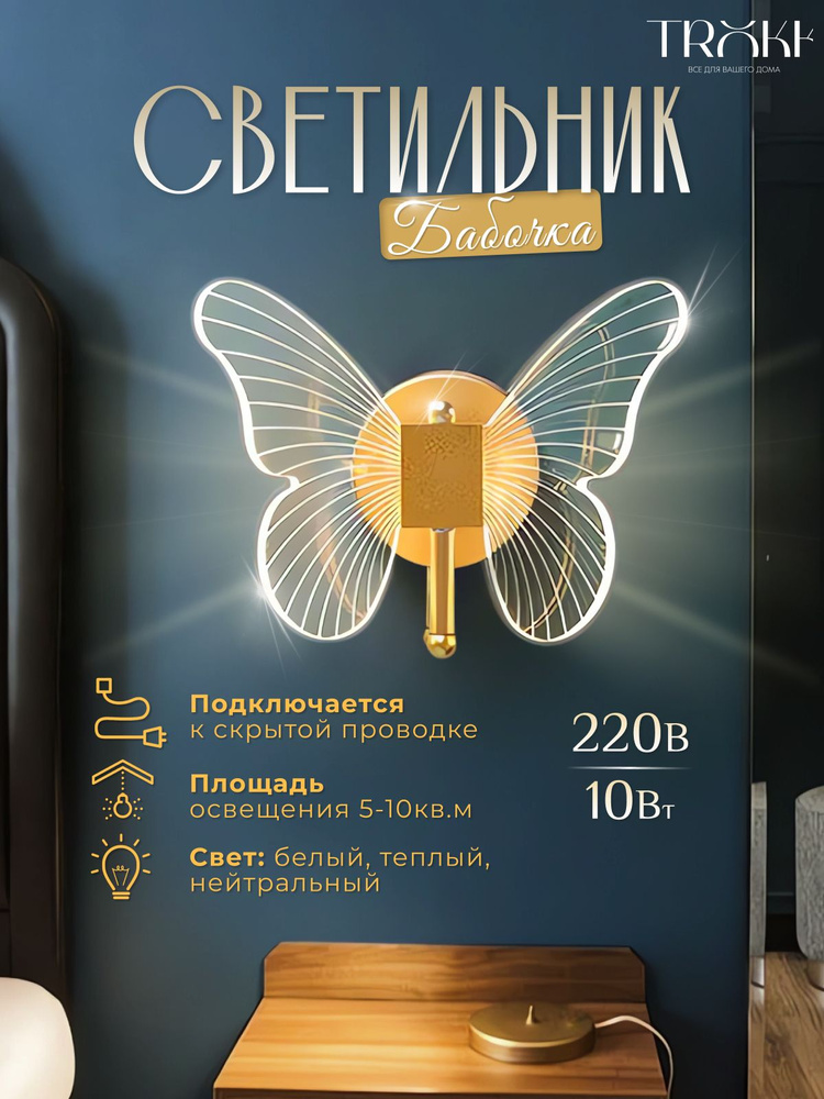 TROKK Настенный светильник, Без цоколя, 10 Вт купить на OZON по низкой ...