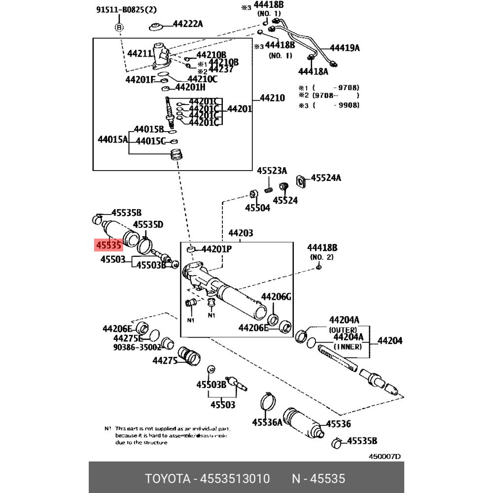 Пыльник рейки рулевой toyota rav4 aca20/cla20/zca25 03> TOYOTA-LEXUS ...
