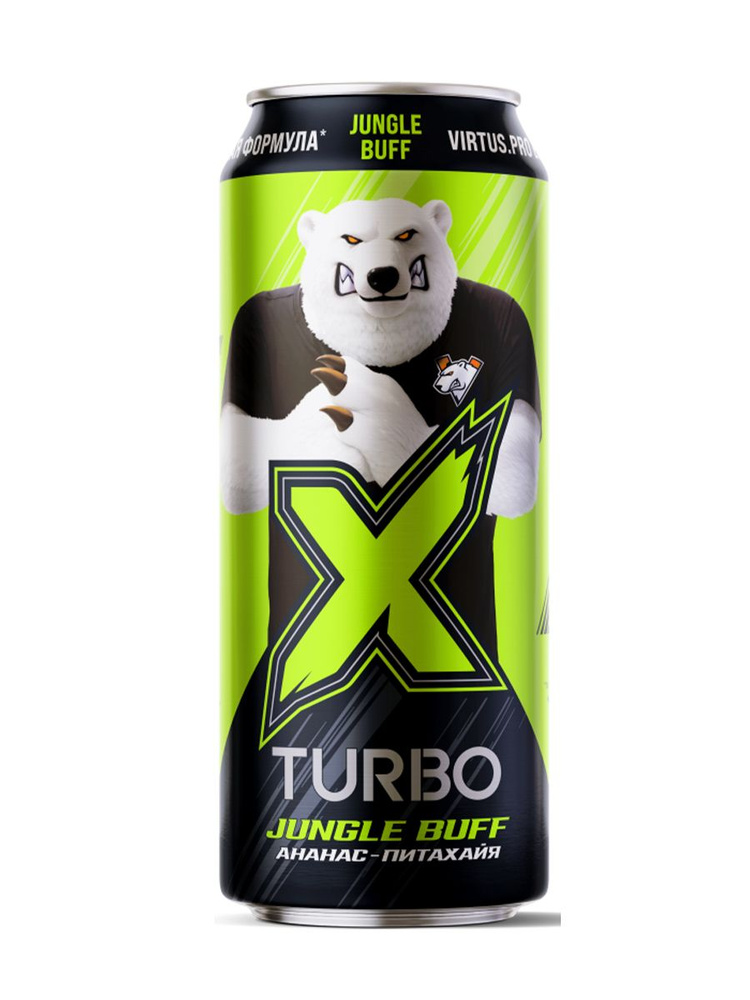 Напиток тонизирующий X-Turbo Jungle Buff Ананас-питахайя 1шт. 0.45л ...