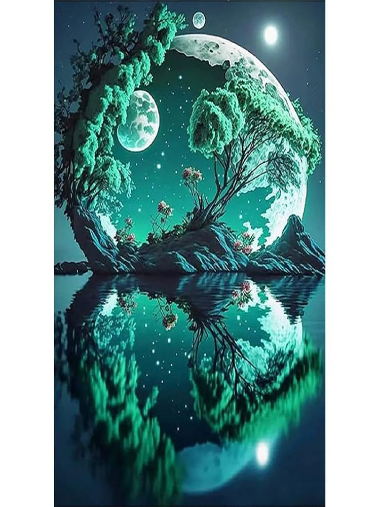 Алмазная мозаика на подрамнике 5D DIY/40x50 "Лунный водопад" (без единой рамки) купить на OZON ...