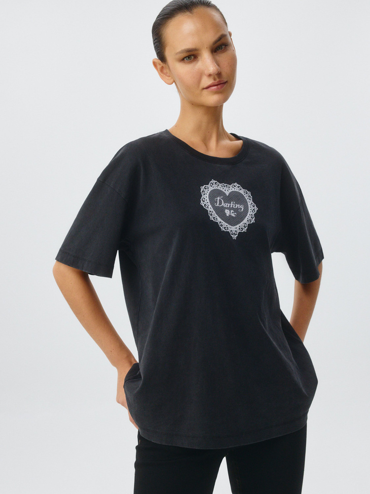 Футболка Женский SELA черный, размер 48 Повседневный Китай купить c доставкой на OZON по низкой ...