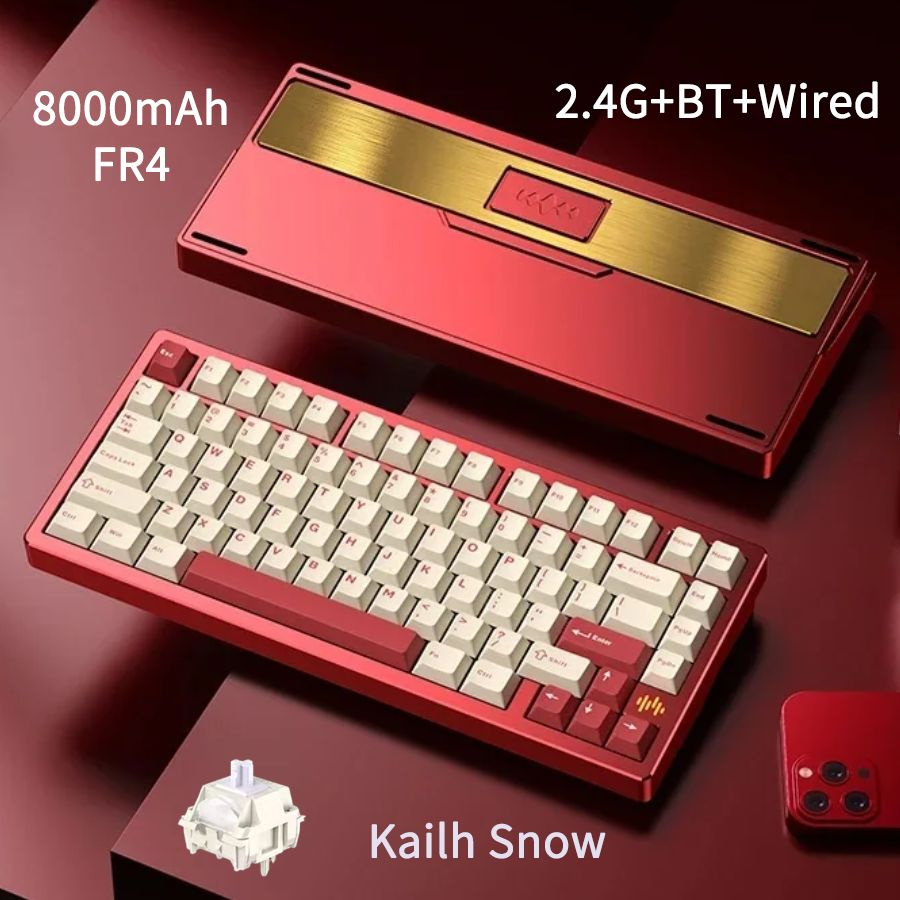 PMO Игровая клавиатура беспроводная WAVE 75 Pro Kailh Snow Switch ...