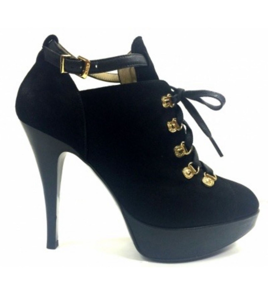 Ботильоны Женский Norma J.Baker черный, размер 36 Демисезон Шнурки, Пряжка Италия купить c ...