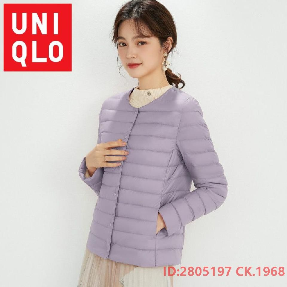 Куртка Женский Uniqlo светло-фиолетовый круглый Нейлон таслан, размер 44 Длинный Демисезон ...