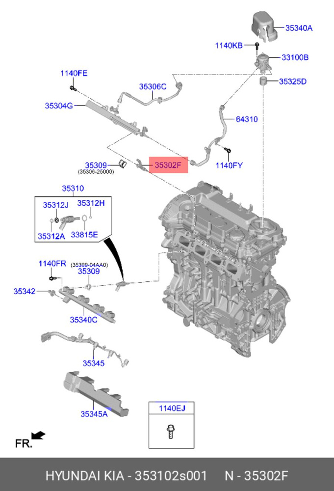 топливная форсунка (Hyundai/Kia 353102S001) купить на OZON по низкой ...