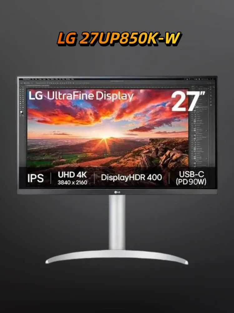 LG 27" Монитор 27UP850K-W, 3840×2160 UHD 4K, VESA DisplayHDR 400, USB-C ...