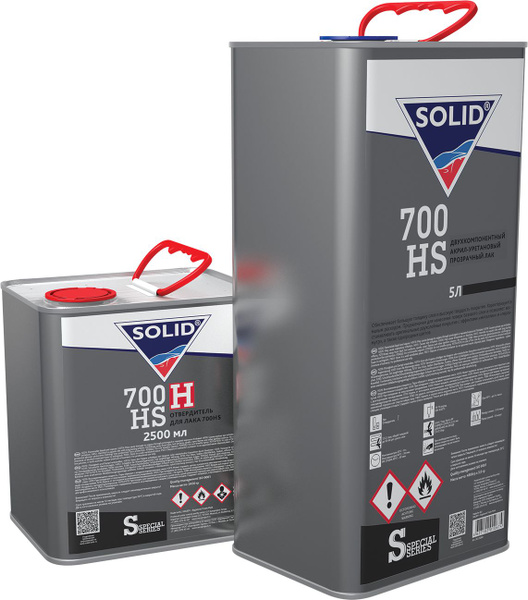 Лак прозрачный SOLID 700 HS 2K (5000+2500мл) 2+1 (в комп. с ...