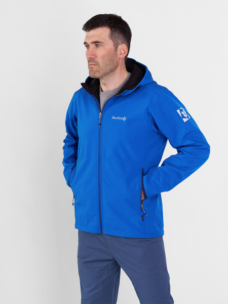 Куртка Мужской RedFox Капюшон, Карманы синий капюшон Softshell, Мембранные материалы, размер 44 ...