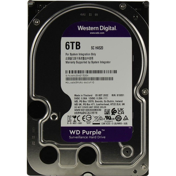 Жесткий диск WD Purple 6TB (WD63PURU) Внутренний жесткий диск Western ...