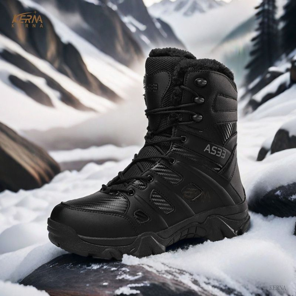 Ботинки дезерты Мужской, Женский KERNA черный, размер 43 Зима D Шнурки Без каблука Бант Россия ...