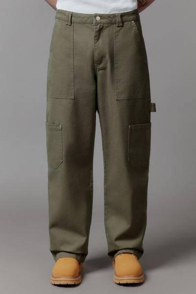 Брюки Мужской Befree карго оливковый Ткань Повседневный, размер 44 Молния свободный На любой ...