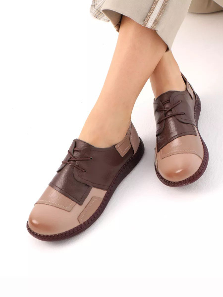 Туфли Женский Covani Натуральная кожа, размер 37 Без каблука 8 слиперы Россия Шнурки ...