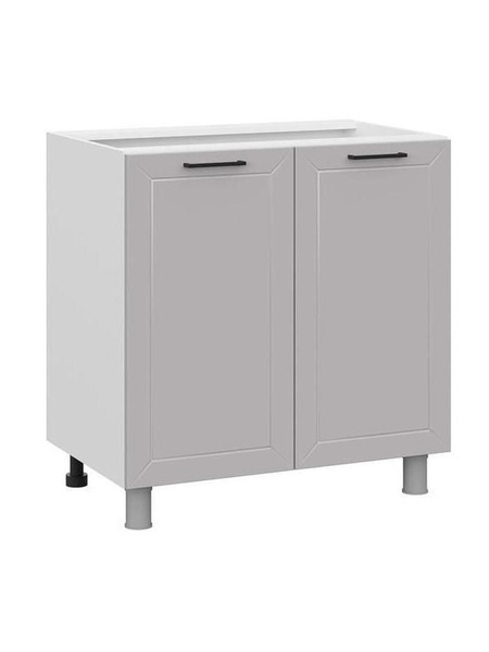 Кухонный модуль напольный, стол Сектор с полками, с доводчиками, 80х50.6х82.4 см, Белый / Нео ...