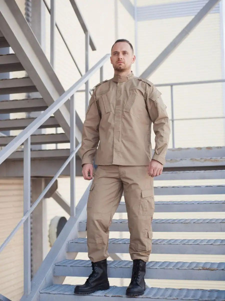 Костюм рабочий Мужской ESDY, размер 44 песочный, песочно-желтый, рост 172-178 Рипстоп Молния ...