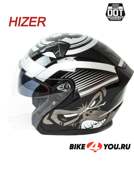 Шлем для мотоцикла открытый HIZER J228 (XL) #2 black/gray купить на ...
