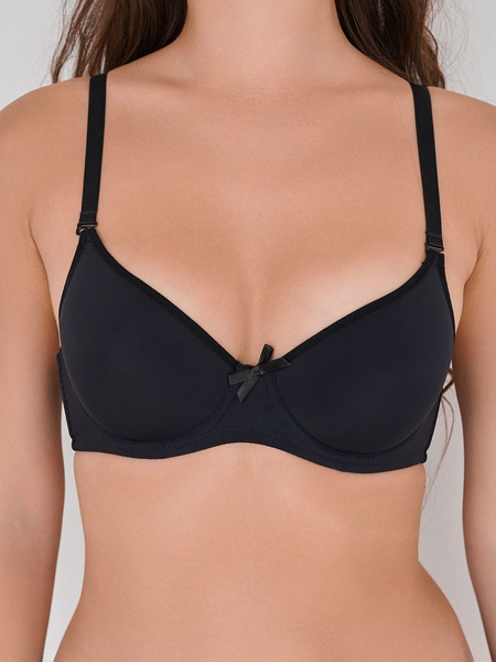 Бюстгальтер Женский Intimento на косточках, размер 85B черный, черный матовый Полиамид, Вискоза ...