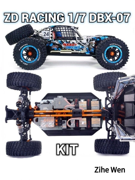 ZD RACING DBX-07 1/7, шасси-кит (без электроники), 80км/ч Мощный ...