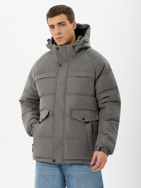 Куртка Мужской KINGSO MENS зернистый темно-серый, серый стойка Полиэстер, размер 54 Длинный Зима ...