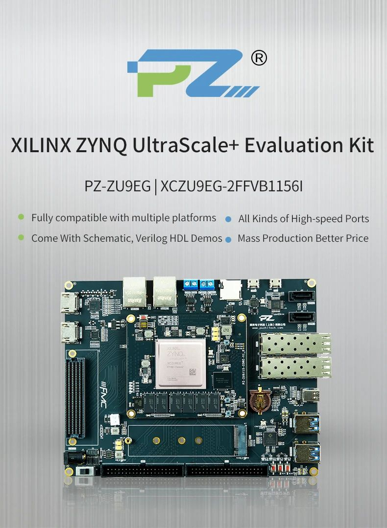 Оценочный комплект Puzhi ZU9EG Xilinx ZYNQ UltraScale XCZU9EG макетная плата FPGA SFP 4K ZCU104 ...