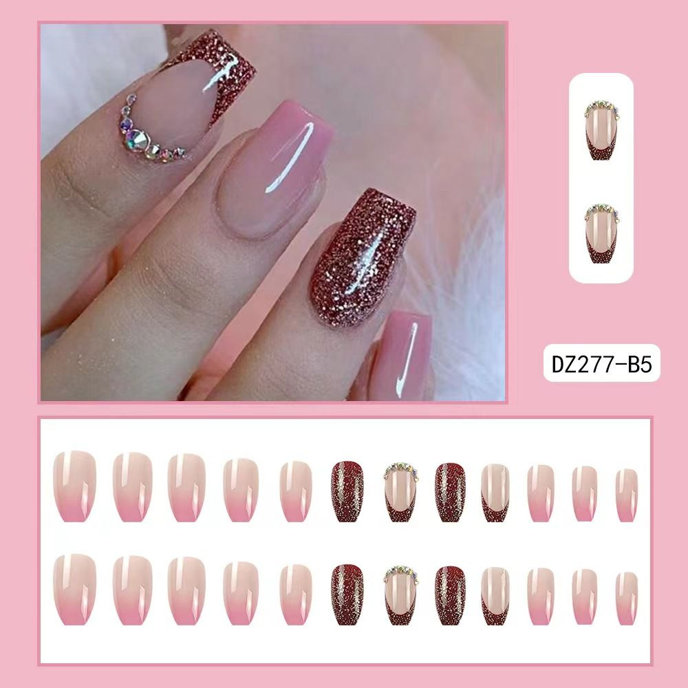 Накладные ногти с дизайном 24шт клей Фруктин Новый пункт Кошачий глаз бант Милый купить