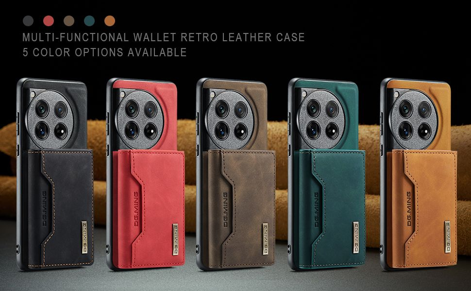 DG.MING Mагнитный кожаный чехол для OnePlus 12 (Ван Плас 12) держатель ...