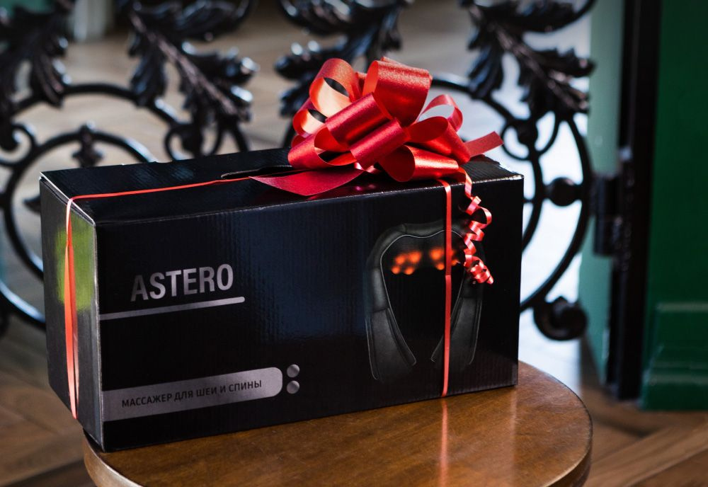 ASTERO премиум массажер для шеи, плеч, спины, ног электрический с подогревом, в комплекте с ...
