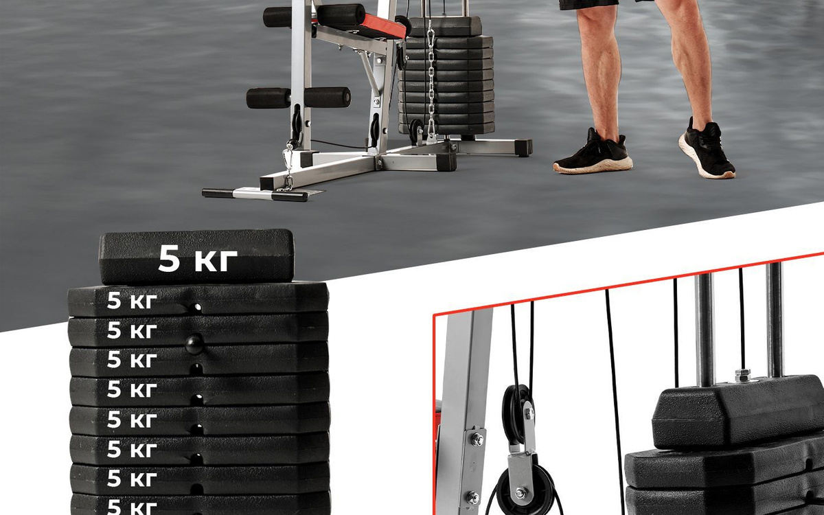 Силовой комплекс DFC HomeGym D7000-60 / стек 60 кг купить на OZON по низкой цене (1648692833)