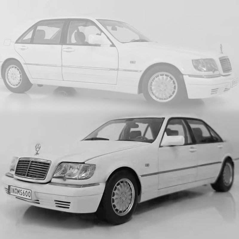 1:18 Mercedes-Benz S600 W140 Tiger Head Edition Имитация металлического ...