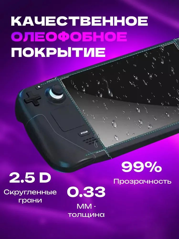 Защитное стекло для Steam Deck. Комплект из 2 штук с надежной защитой экрана купить на OZON по ...