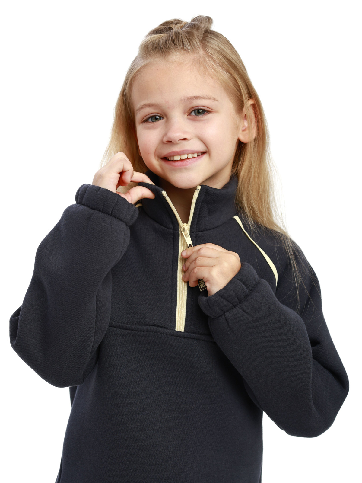 Толстовка Девочки, Мальчики AKOVA ultimate Молния серый Молния для спорта Хлопок, Полиэстер ...