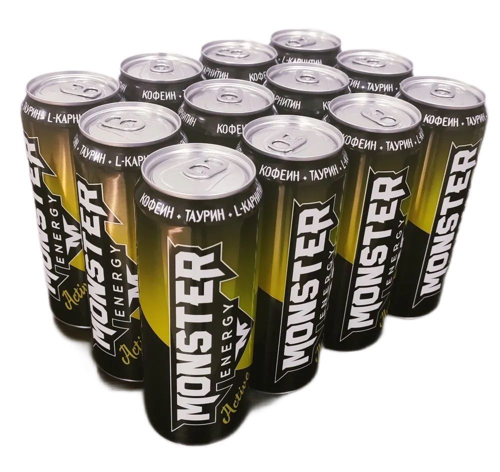 Энергетический напиток Monster (Монстер) Energy Active Желтый 0,45 л х 12 банок купить на OZON ...