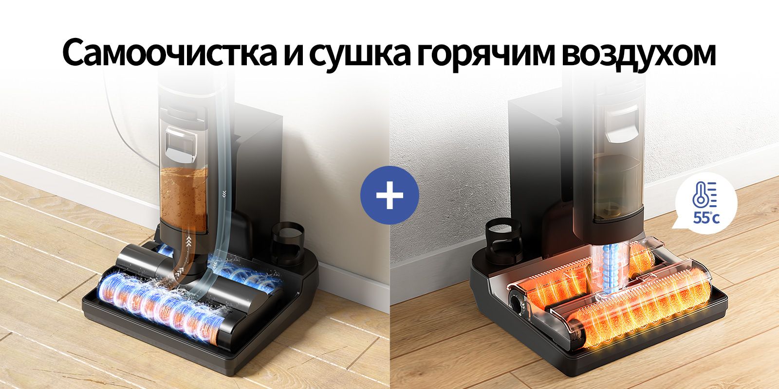 Моющий беспроводной пылесос NEATSVOR T40, сушка горячим воздухом, две ...