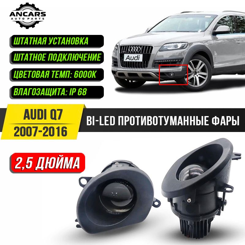 Светодиодные ПТФ линзы ANCARS Light серия GTW-2.5 Audi Q7 1 пок. (4LB ...