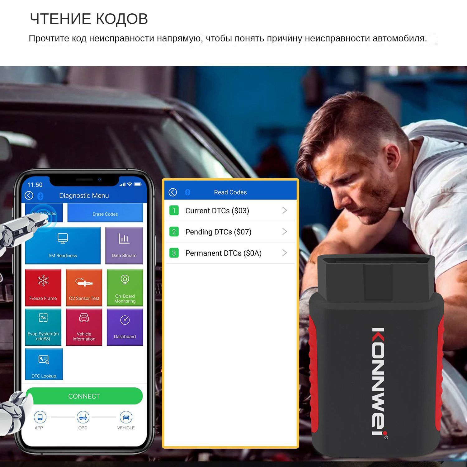 Автосканер ACIC для диагностики автомобилей 12V/OBD2, диагностический ...