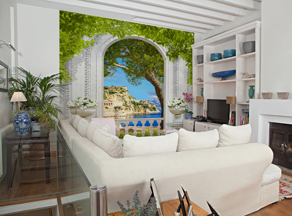 3Д Фотообои 3d флизелин на стену DIVINO Decor "Арка Греция 300х270 ...