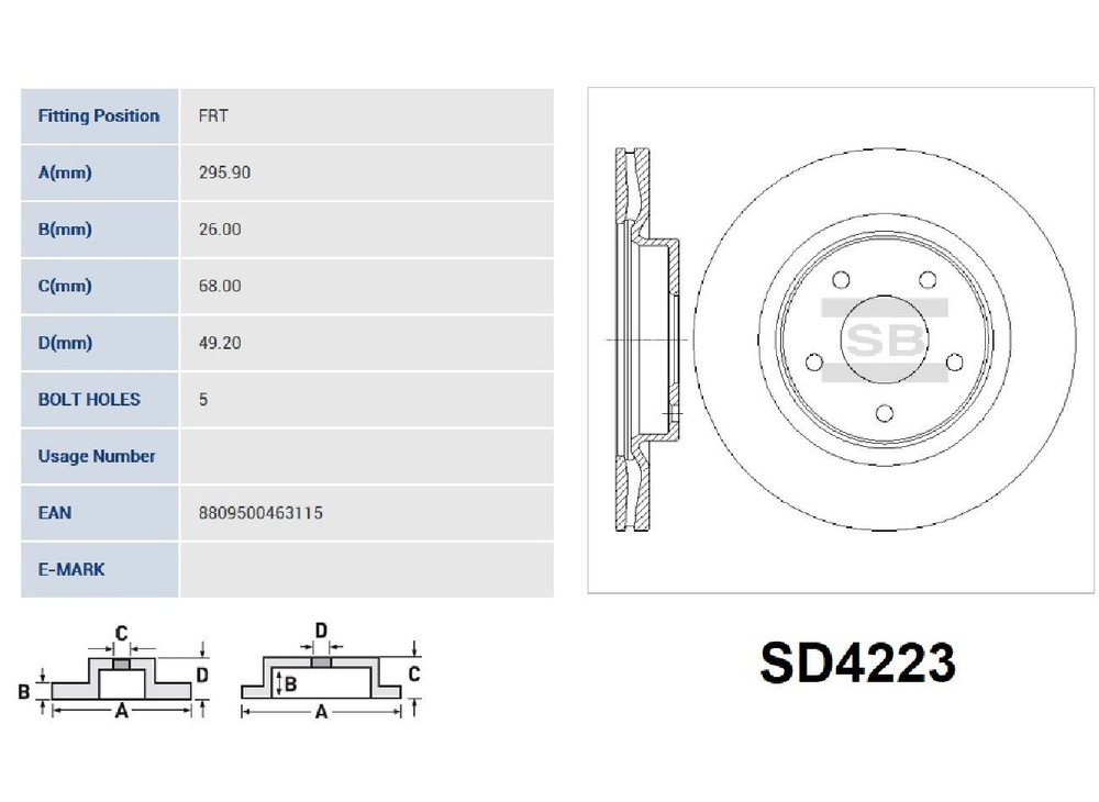 Диск Тормозной Передний Nissan (J32) Teana 08-> Sangsin Brake Sd4223 ...
