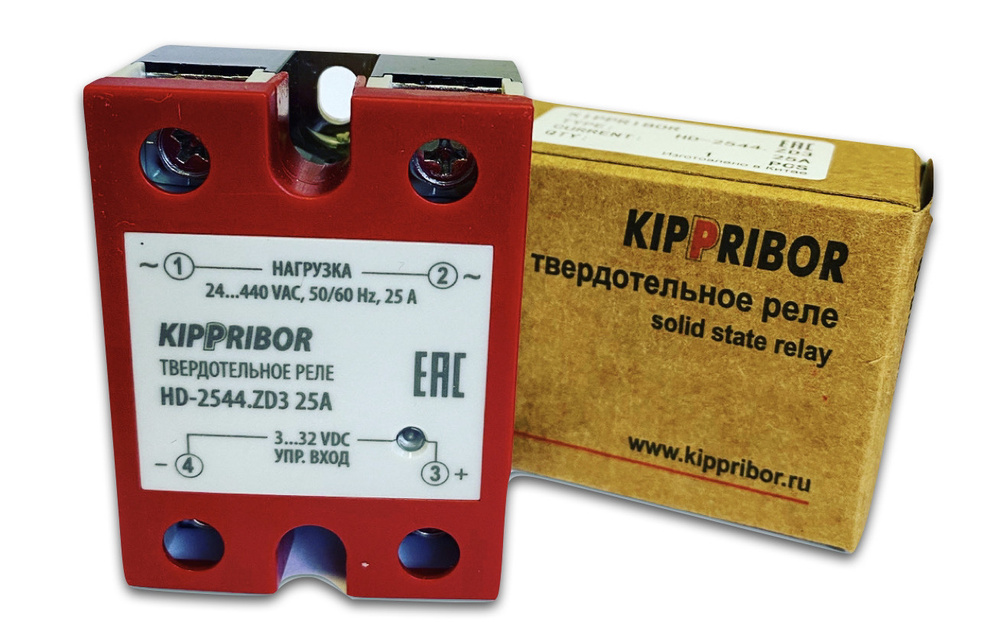 Однофазное твердотельное реле KIPPRIBOR HD-2544.ZD3 (M02), 25А, 3-32V DC - купить по выгодной ...