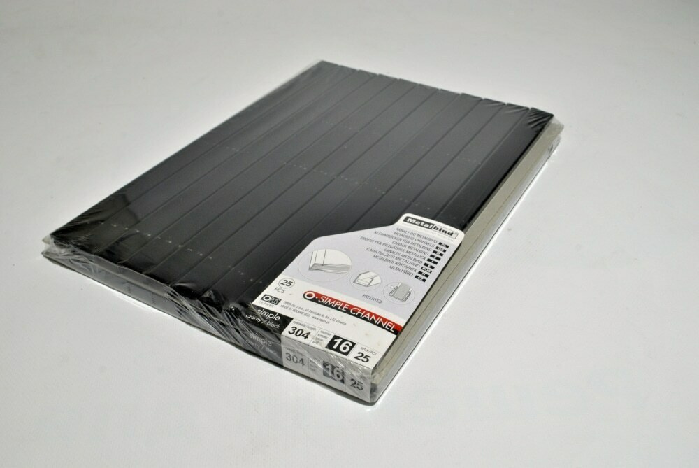 Канал металлический черный 16мм А4 304мм для брошюровщика OPUS Metalbind (25шт) - купить с ...