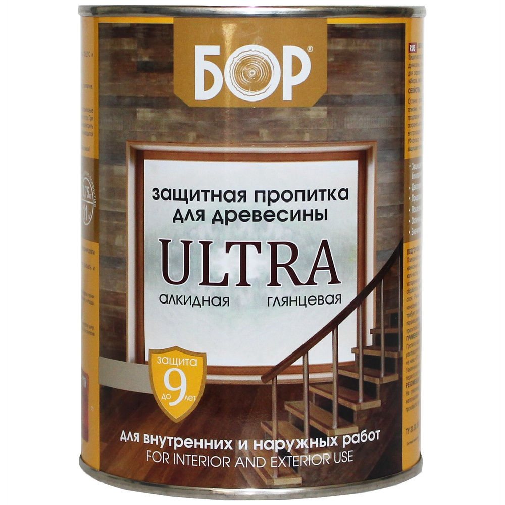 Защитная пропитка для дерева БОР Ultra Эбеновое дерево 0,75кг - купить ...