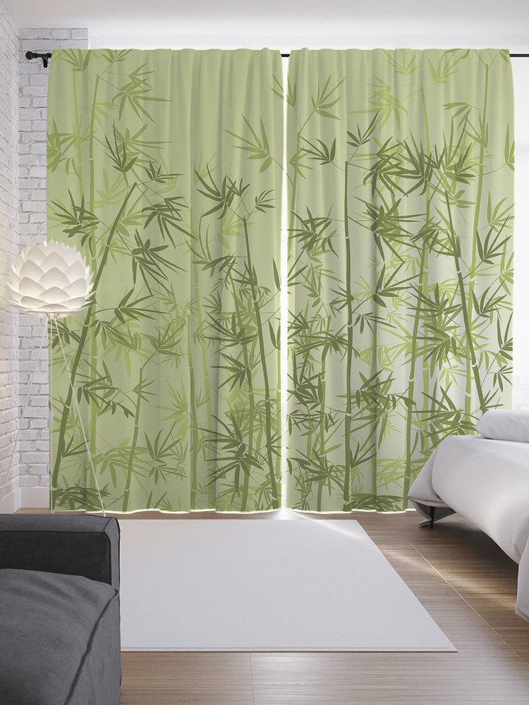 Фотошторы в спальню "Бамбуковая роща", 2 полотна шириной по 145 см, высота 265 см,, JoyArty ...
