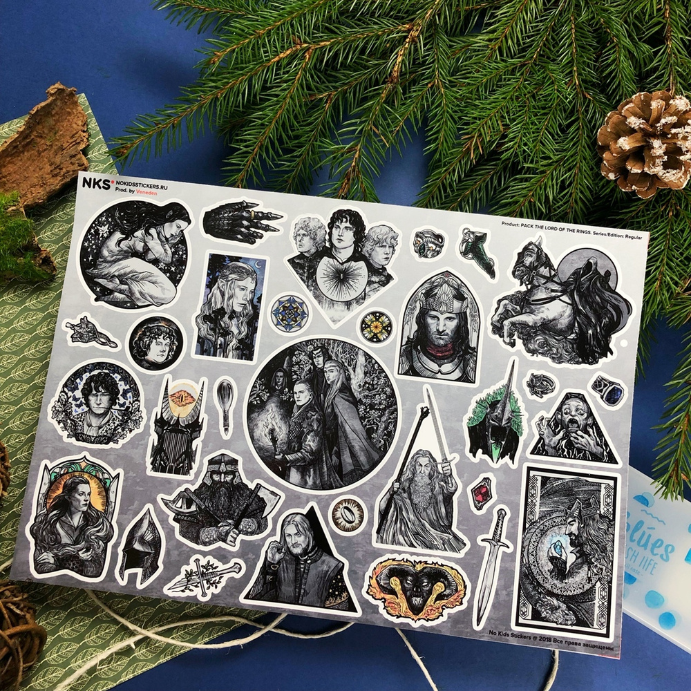 Набор наклеек А4 Pack Lord of the Rings, виниловые стикеры, No Kids ...