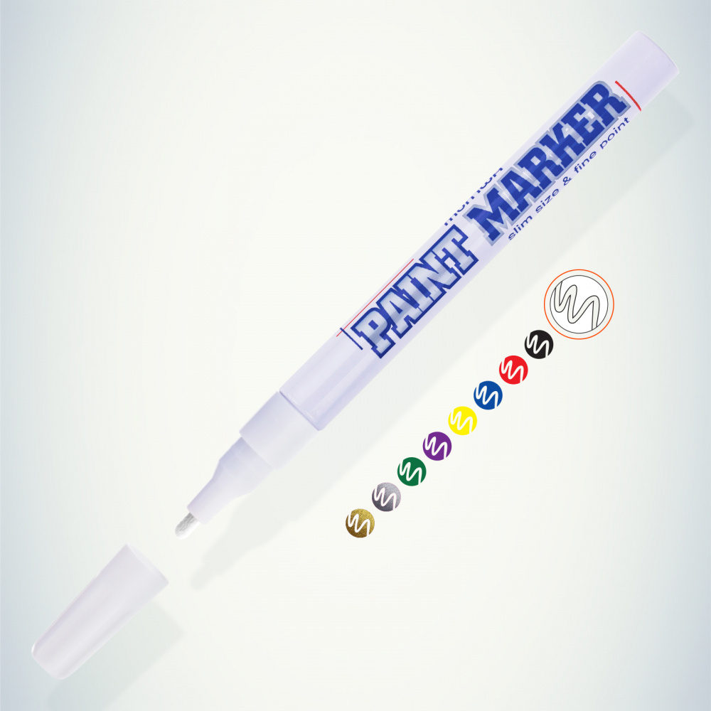 Маркер-краска для профессионалов Munhwa PAINT MARKER Slim, черная, 2мм ...