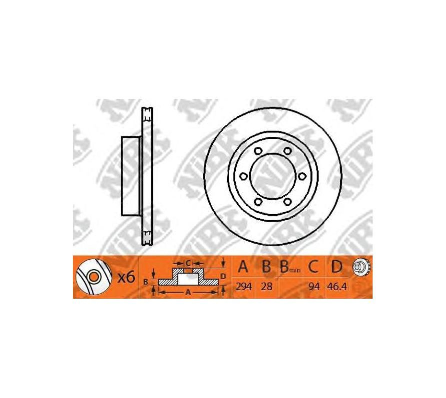 Nibk диск тормозной передний передн mi l200 2 5l kb4 05-10 rn1247, (1шт ...