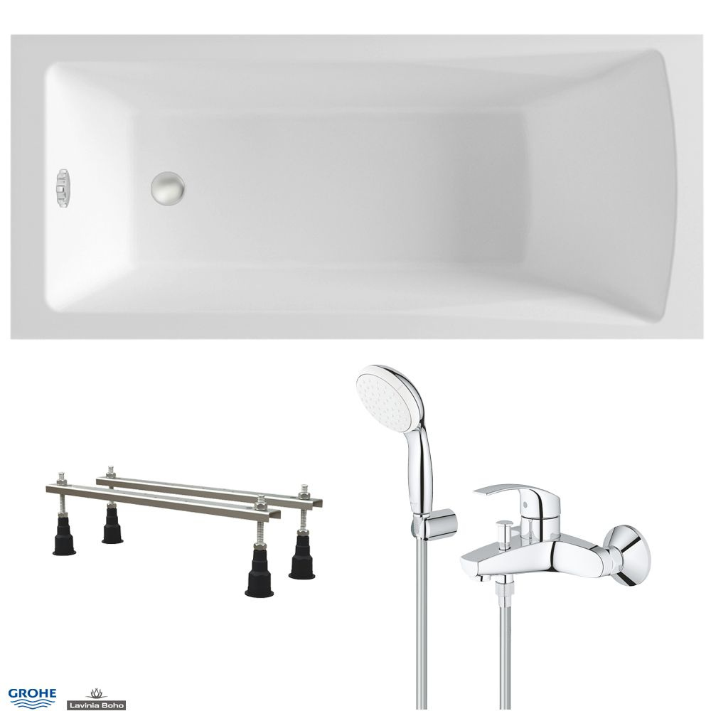Готовый набор 4в1: акриловая ванна Lavinia Boho One 170 x 70, ножки ...