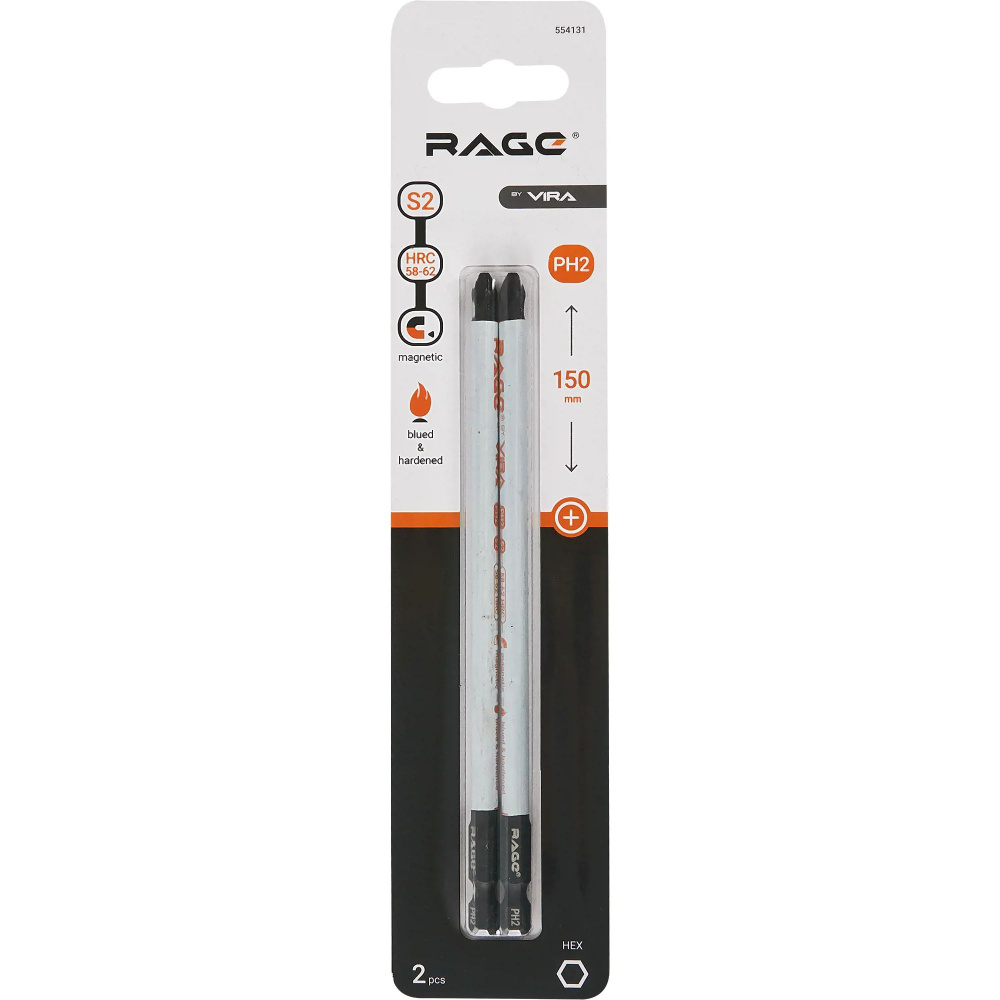 Бита крестовая магнитная Rage by Vira 554131 PH2x150 мм, 2 шт. - купить ...