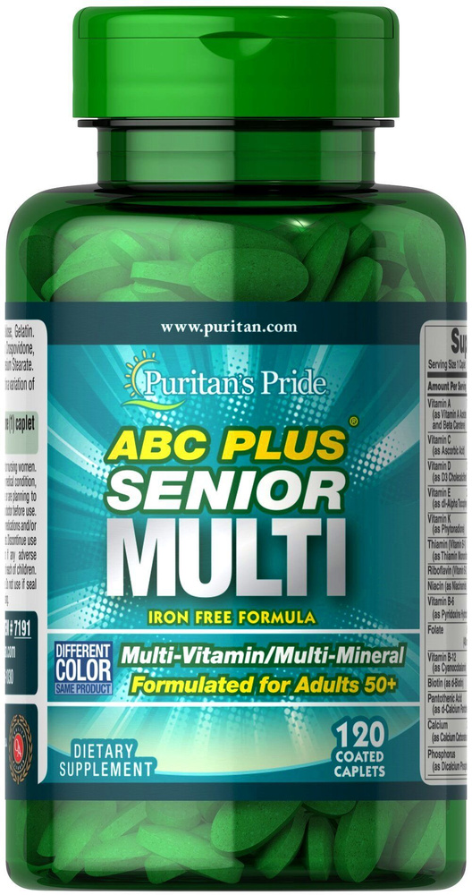 Senior Multi ABC Plus Multi-Vitamin + Mineral Formula 50+ 120 caplets ...