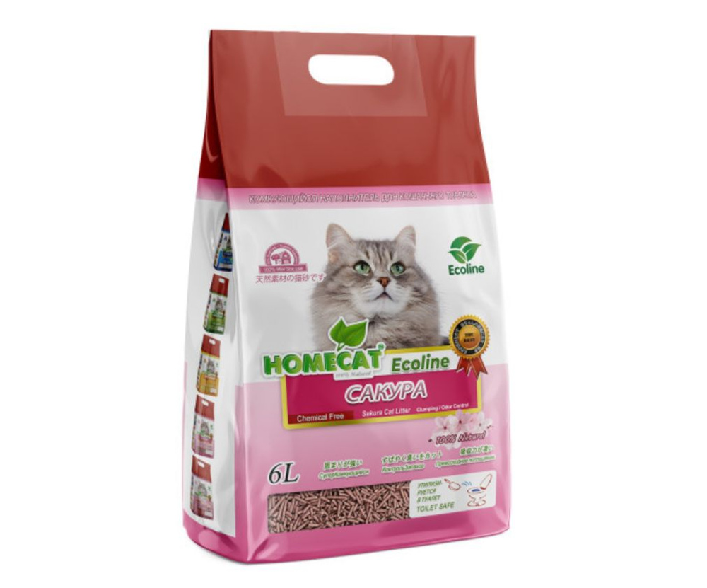Homecat Наполнитель Соевый Комкующийся Сакура 2800г. - купить с доставкой по выгодным ценам в ...