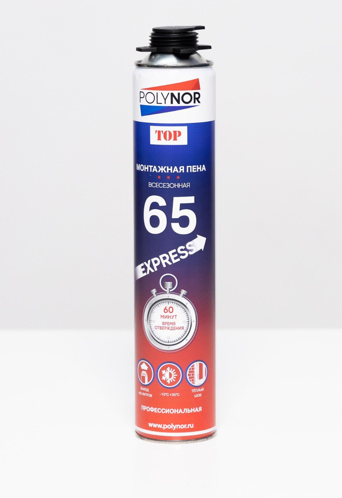 Профессиональная монтажная пена POLYNOR 65 EXPRESS FOAM Всесезонная купить по выгодной цене в ...