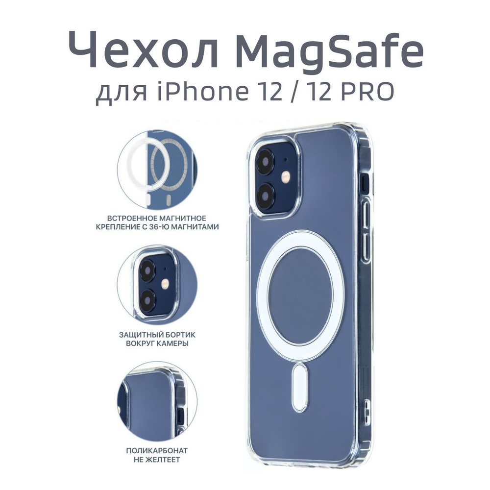 Чехол на айфон 12/12 про с поддержкой MagSafe/ магсейф для iPhone 12/12 ...
