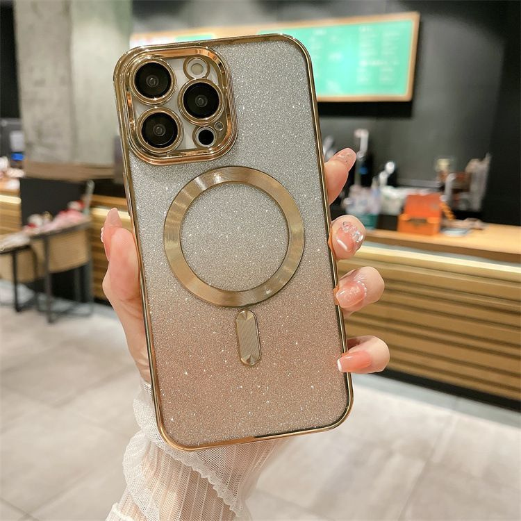 Чехол силиконовый для iPhone 14 Pro MagSafe Gold/ Магсейф айфон 14 про ...